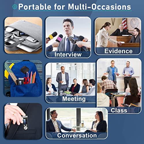 64GB Digital Voice Recorder with 3500Hours Recording 150H Battery Time, Voice Activated Recorder with Playback Sound Tape Recorder for Meeting Lecture, Noise Reduction,3072KBPS,OTG Phone Connection