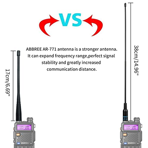 Baofeng UV-5R Ham Radio Handheld Rechargeable Two Way Radios Long Range Portable Radio with Extra AR-771 Antenna Speaker Microphone Programming Cable,2pack