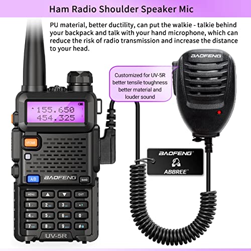Baofeng UV-5R Ham Radio Handheld Rechargeable Two Way Radios Long Range Portable Radio with Extra AR-771 Antenna Speaker Microphone Programming Cable,2pack