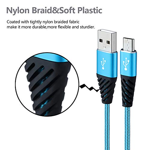 Android Charger Cable Fast Charge,Nylon Braided Micro USB Cable 10FT [4-Pack] Fast Charging Cord Compatible with Samsung Charger,Galaxy S6 S7 Edge J3 J7,LG,HTC,Motorola,Sony,Xbox One,PS4,Bynccea