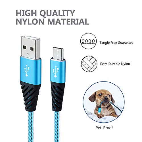 Android Charger Cable Fast Charge,Nylon Braided Micro USB Cable 10FT [4-Pack] Fast Charging Cord Compatible with Samsung Charger,Galaxy S6 S7 Edge J3 J7,LG,HTC,Motorola,Sony,Xbox One,PS4,Bynccea