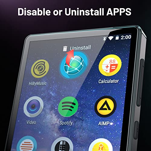 Luoran Mp3 Player Bluetooth with Spotify for Kids, Audible,Browser(Removable),Amazon Music,4.0" IPS Display MP4 Portable Music Player,Full Touchscreen Metal Frame & Glass Back Up to 256GB