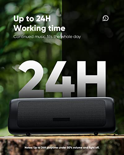 Bluetooth Speaker, IPX5 Waterproof Speaker with HD Sound, Up to 24H Playtime, TWS Pairing, BT5.3, Portable Wireless Speakers for Home/Party/Outdoor/Beach, Electronic Gadgets, Birthday Gift (Black)