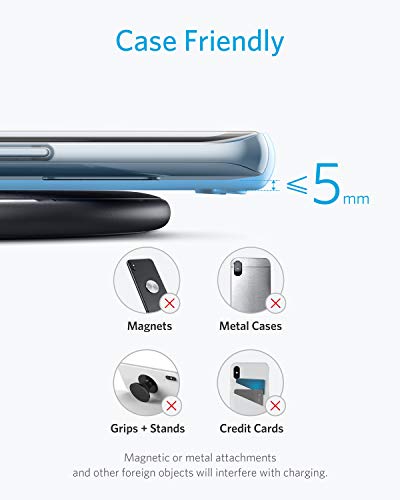 Anker 10W Max, 2 Pack 313 Wireless Charger (Pad), Qi-Certified Wireless Charging 7.5W for iPhone 14/14 Pro/14 Pro Max/13/13 Pro Max, Galaxy S10 S9 S8, S9 Plus (No AC Adapter)