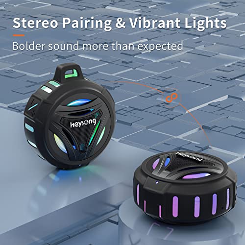 HEYSONG Shower Bluetooth Speaker, IP67 Waterproof Wireless Speakers with 36H Playtime, Stereo Bathroom Speaker, Portable Small Speakers for Kayak, Beach, Hiking, Boat Accessories, Gifts for Men