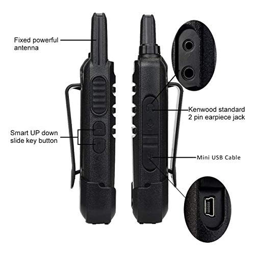 Retevis RT22S Walkie-Talkies Rechargeable,Small Walkie Talkies for Adults,VOX Alarm Channel Signal Display,Compact Two Way Radios for Family Community Gift Skiing(2 Pack)