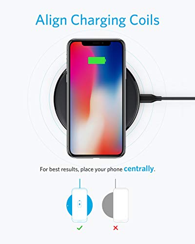 Anker 10W Max, 2 Pack 313 Wireless Charger (Pad), Qi-Certified Wireless Charging 7.5W for iPhone 14/14 Pro/14 Pro Max/13/13 Pro Max, Galaxy S10 S9 S8, S9 Plus (No AC Adapter)