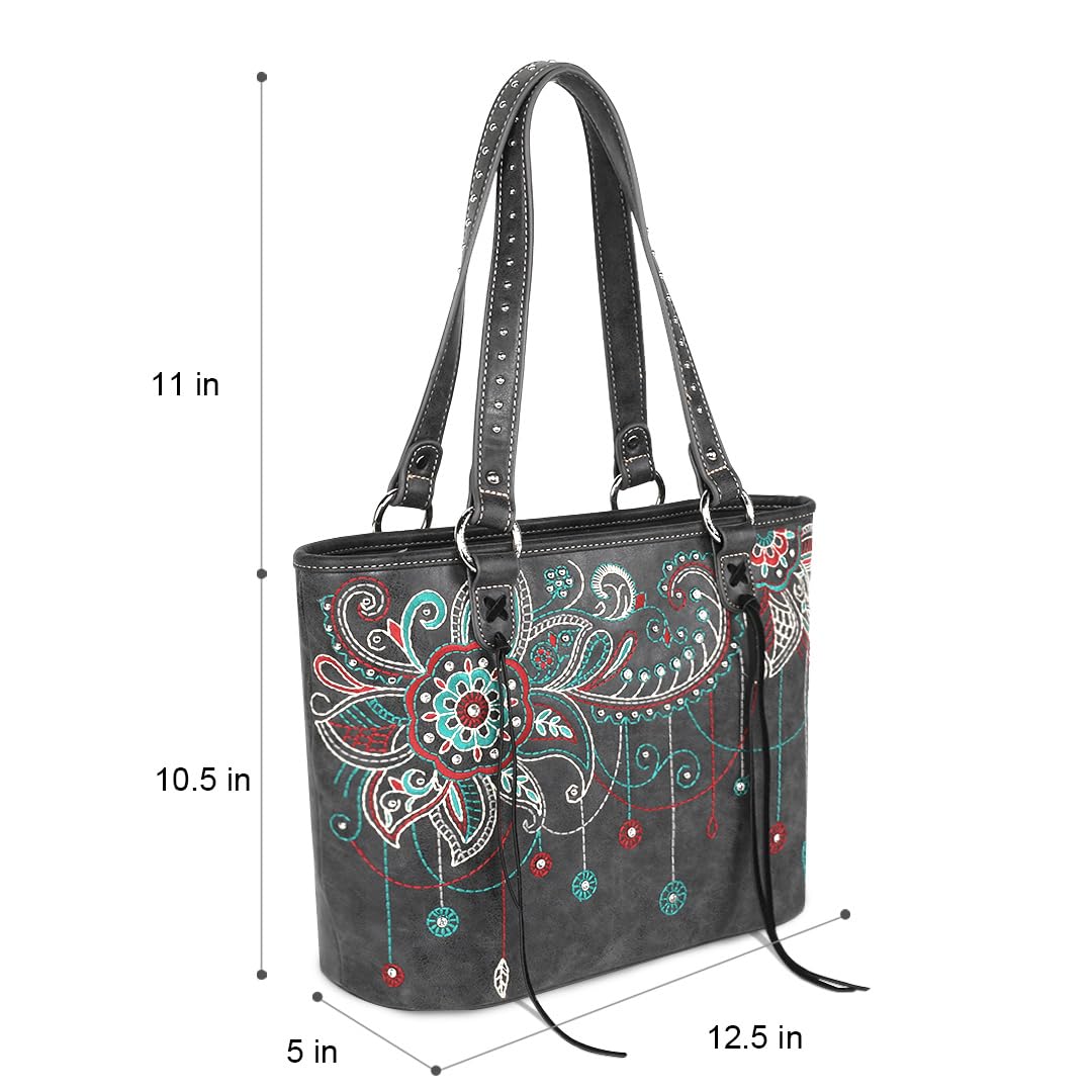Montana West Leather Tote Bag Western Style Shoulder Bag Handbag and Purse for Women ABZ-G016WBK
