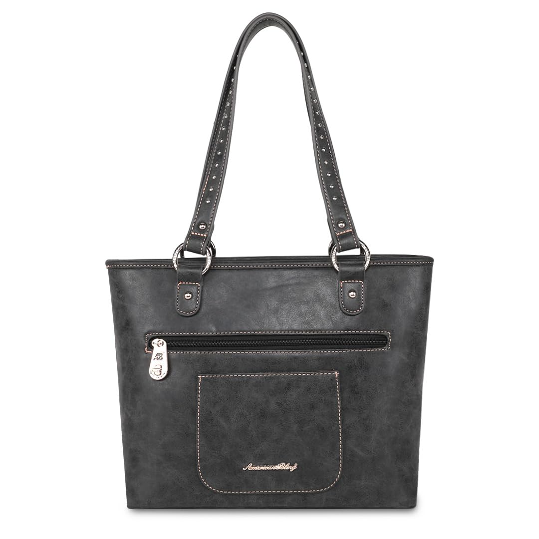 Montana West Leather Tote Bag Western Style Shoulder Bag Handbag and Purse for Women ABZ-G016WBK