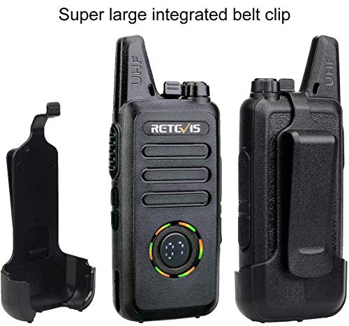 Retevis RT22S Walkie-Talkies Rechargeable,Small Walkie Talkies for Adults,VOX Alarm Channel Signal Display,Compact Two Way Radios for Family Community Gift Skiing(2 Pack)