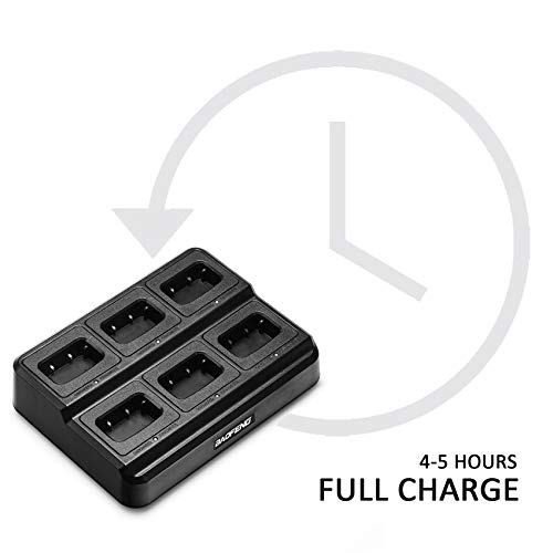 6pcs BAOFENG BF-888S Walkie Talkie for Adults, Long Range Two Way Radio, 1500mAh 16 CH, 6 Radios 6 Earpieces 1 Six-way Charger 1 Cable