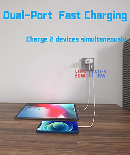USB C Wall Charger Blocks - 20W Type C iPhone Charger Fast Charging Cube Power Adapter USBC Plug Compatible with iPhone 14/14 Plus/14 Pro Max 13 12 11 SE XS XR X,iPad, AirPods,Watch Series 8 Box Brick