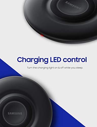 Samsung Qi Certified Fast Charge Wireless Charger Pad (2019 Edition) with Cooling Fan for Galaxy Phones, Watches and Apple Iphone Devices - US Version , Black