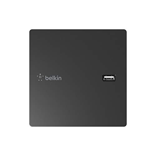 Belkin Power Strip Surge Protector - 4 Multiple Outlets & 4 USB Charger Ports, Cube Outlet Extender for MacBook, iPhone 11/12 Pro Max, Galaxy S20+/Note 20 Ultra, Home, Office, Travel & Desktop - Black