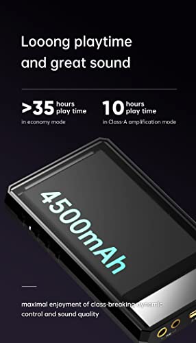 HiBy R5 Gen 2 Hi Res Audio Player Android Mp3 Mp4 Player with Class A Headphone Amplifier High Impedance Low Heat Generation Black