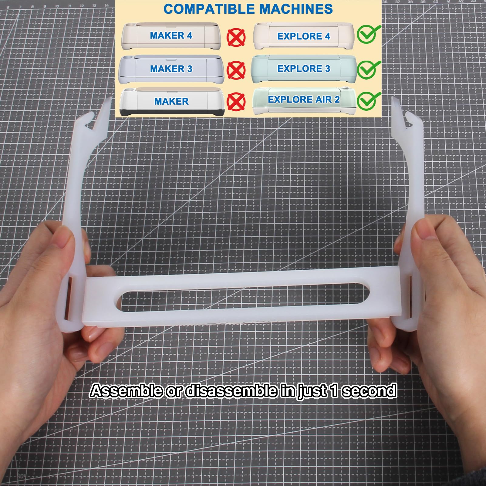 LOPASA Extension Tray Compatible with Cricut Explore Air 2 and Explore 3, Cricut Accessories for Mats Holder, Cricut Tray Extender, Suitable for 12x12 & 12x24 Grip Cutting Mat (Explore Series Machine Only)