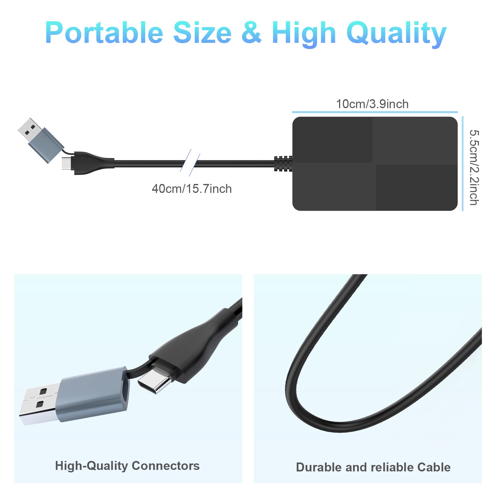 USB C USB3.0 Multi Card Reader Hub, SD/XD/TF/CF/MS Card Slot with 3 USB3.0, 8 in 2 Memory Card Reader/Adapter/Hub for SD SDXC SDHC CF CFI XD MS TF Micro SD Micro SDXC SDHC MS MMC UHS-I USB Stick Mouse