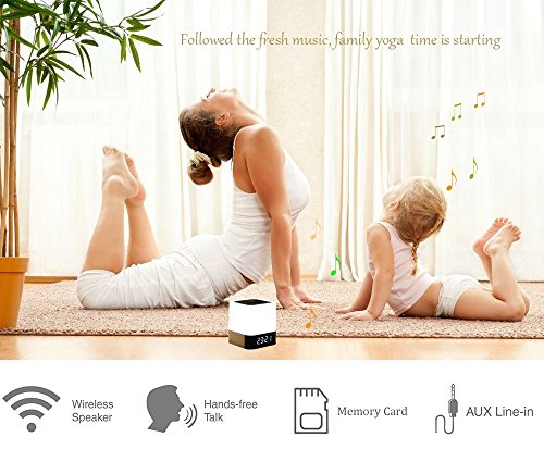 Alarm Clock Bluetooth Speaker Night Light Bluetooth Speaker,Touch Sensor Bedside Lamp,Dimmable Warm Light & Color Changing RGB LED Table Lamp MP3 Music Player for Kids,Bedroom,Camping (Newest Version)