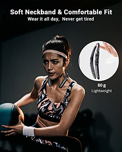 Portable Bluetooth Speakers, BBH-929s Pro Neckband Bluetooth Speakers with Built-in TF Memory Card, Wireless Wearable Speaker CVC 8.0 Noise Cancelling 3D Sound Personal Sport Speaker with Mic(Black)