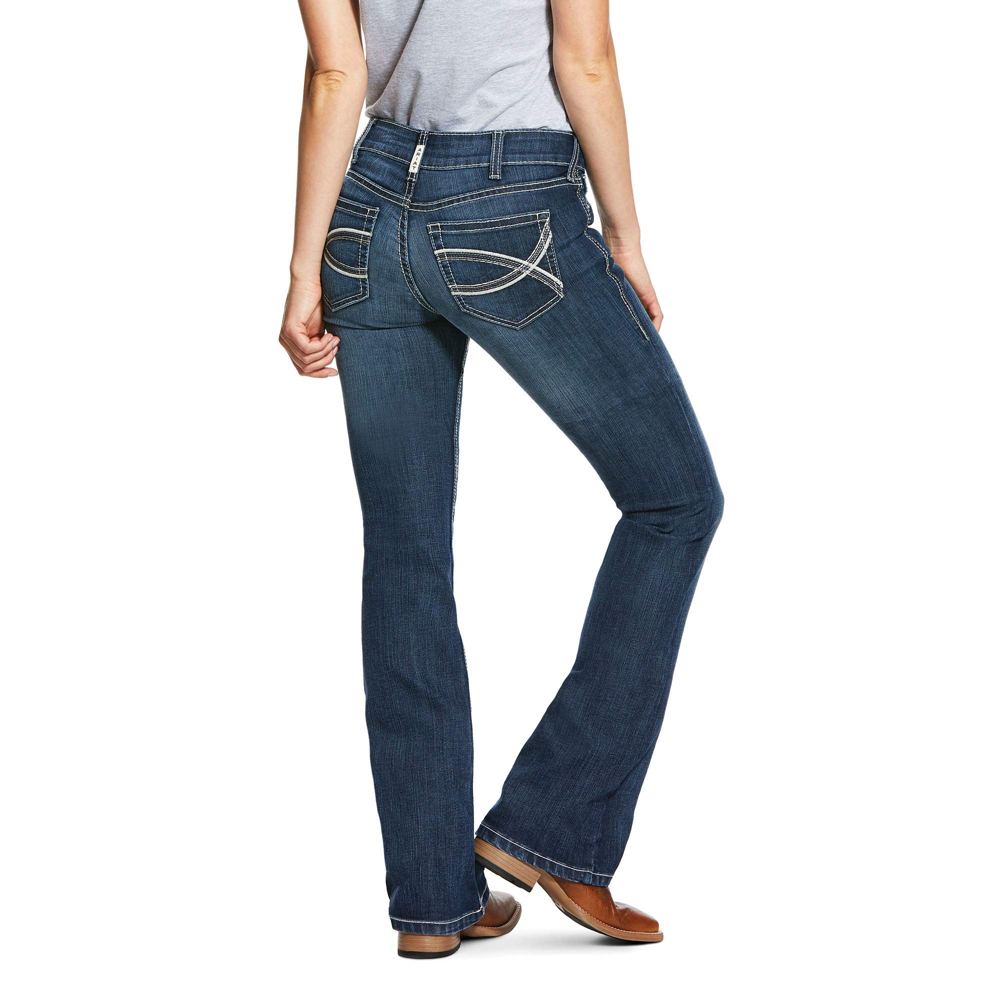 ARIAT Womens R.E.A.L. Mid Rise Arrow Fit Stretch Shayla Boot Cut Jean, Gemstone, 31 Regular, Gemstone, 31 US
