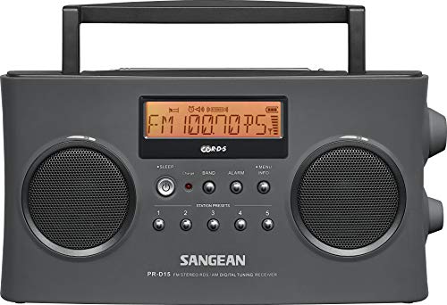 Sangean PR-D15 Digital Portable Stereo RDS Receiver Gray