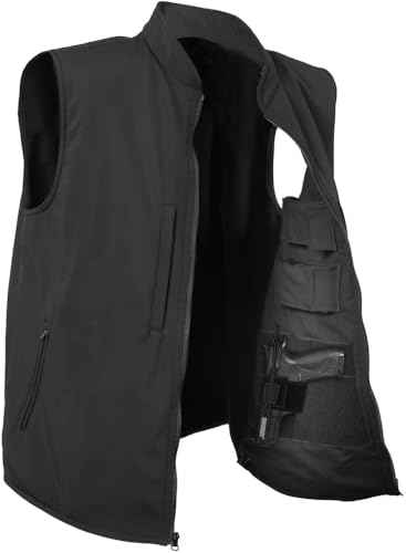 Rothco Men's Professional CCW Concealed Carry Soft Shell Vest, Black - 2XL
