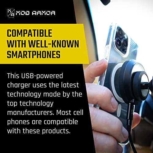 Mob Armor Magnetic Wireless Phone Charger - Voltage Series Phone Car Charging Station - Apple iPhone & Samsung Android Accessories - Wireless Charger Magnet Phone Holder