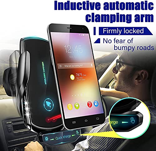 Wireless Car Charger for All Smartphones, 15W QI Fast Charging,Auto-Clamping Car Wireless Charger Air Vent Car Phone Mount (Black)