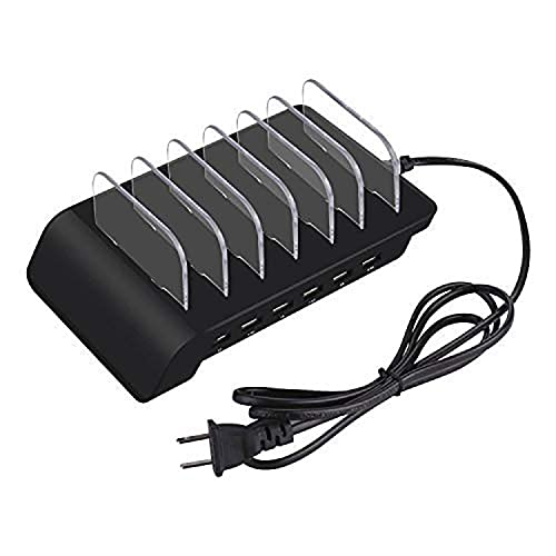 USB Charging Station Dock - 7-Port - Fast Charge Docking Station for Multiple Devices - Multi Device Charger Organizer - Compatible with Apple iPad iPhone and Android Cell Phone and Tablet