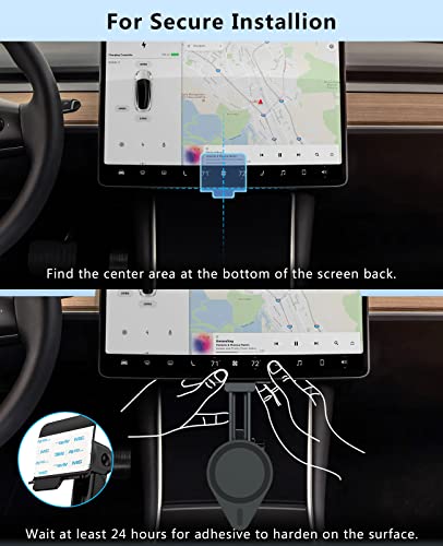 SUPERONE Designed for Tesla MagSafe Phone Mount Compatible with Model 3 & Model Y, [Super Strong Magnet] [2 Metal Rings] Compatible with iPhone 14 13 Pro/Max/Mini 12 11 X 8, Samsung, Google Pixel More