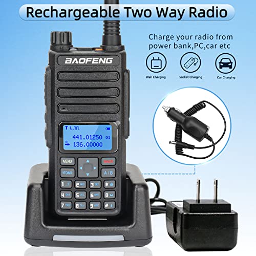 Ham Radio Baofeng BF-H6 10W High Power Two Way Radio Dual Band Handheld Walkie Talkie(UV-5R Upgraded Version) with PL2303 USB Programming Cable etc Extended Kit