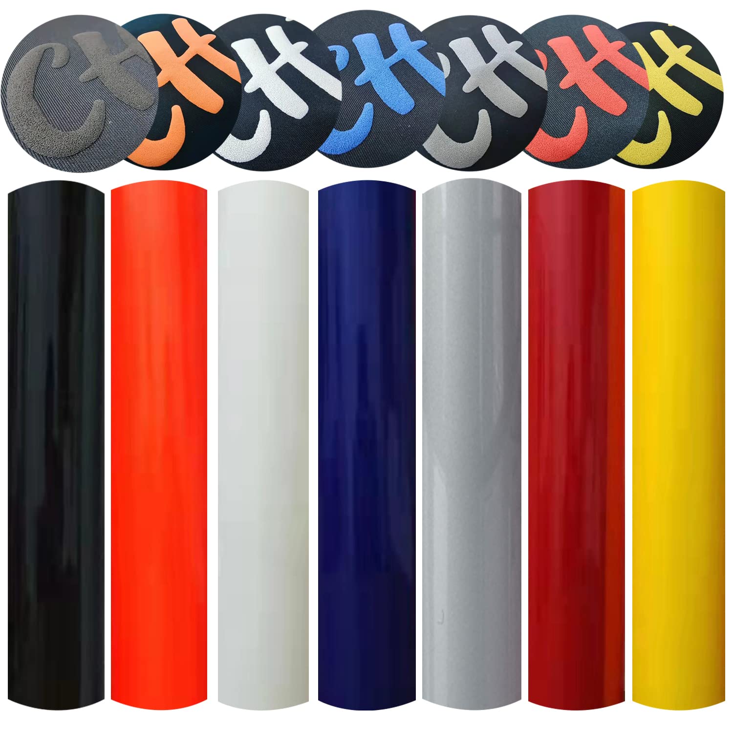 3D Puff Heat Transfer Vinyl Sheets 12"x 10" Foaming HTV Press Film Puffy Vinyl Iron on Vinyl for DIY T-Shirt Clothes Bag Pillow Textile Fabric (Assorted Color)