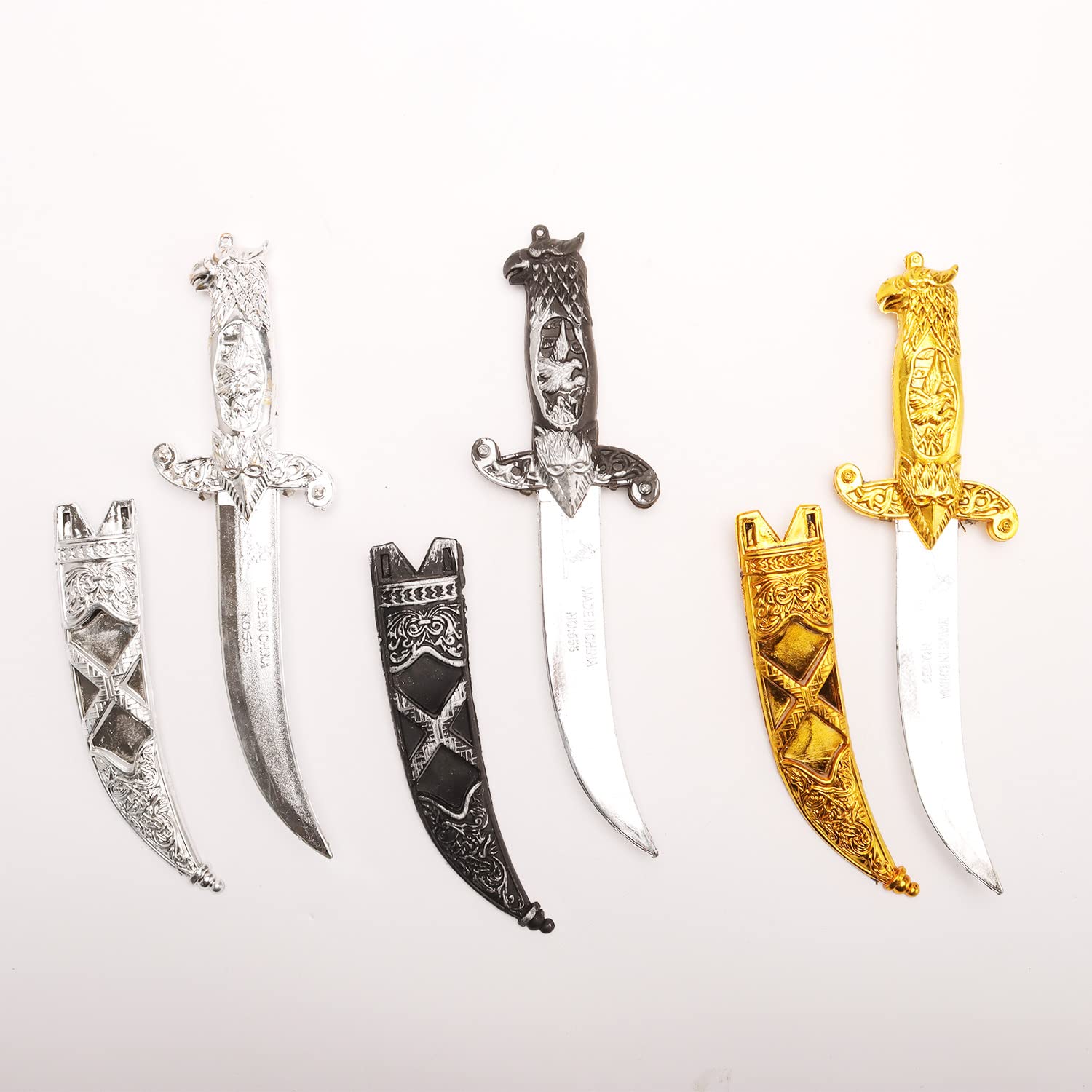 5 Pcs Plastic Pirate Knife Small Assassin Dagger for Pirate Costume Accessories Pirate Party Props Halloween Supplies