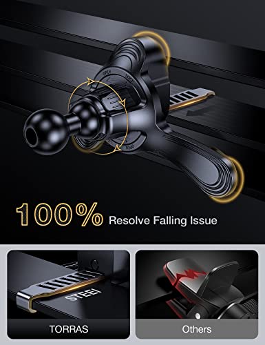 [Deepest Clamp] TORRAS Car Phone Holder Mount [Real Big Phones & Thick Case Perfectly] Universal Sturdy Hook Cell Phone Mount Air Vent [Never Fall Off] Fit for iPhone14 13 Pro Max Samsung Ultra 23 &All