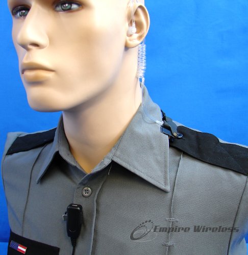 Two-Wire Surveillance Mic for Motorola CP200 CP200D XLS PR400 EP450 GTX GP300 P1225 CP185 P110 SP50 Radio Lapel Shoulder Mic.
