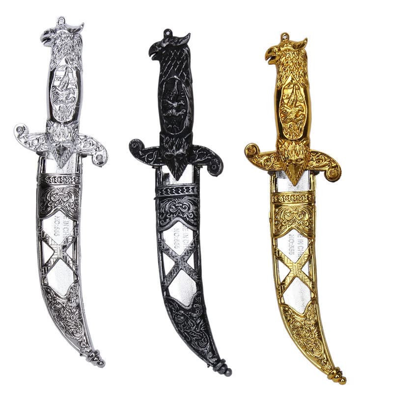 5 Pcs Plastic Pirate Knife Small Assassin Dagger for Pirate Costume Accessories Pirate Party Props Halloween Supplies