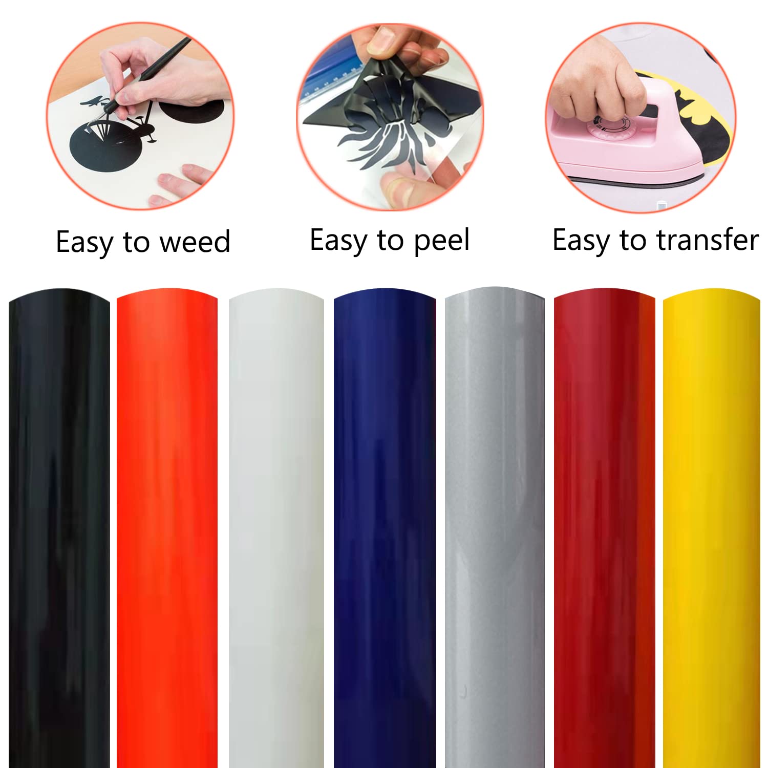 3D Puff Heat Transfer Vinyl Sheets 12"x 10" Foaming HTV Press Film Puffy Vinyl Iron on Vinyl for DIY T-Shirt Clothes Bag Pillow Textile Fabric (Assorted Color)