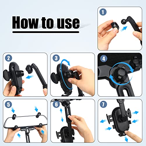 Modiciistra Universal Phone Holder Car, Upgraded Strong Rear View Mirror Phone Holder, Phone Mount for Car Compatible with iPhone, Samsung, and Other 4-7inch Smartphones