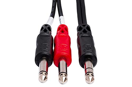 Hosa STP-202 1/4" TRS to Dual 1/4" TS Insert Cable, 2 Meters