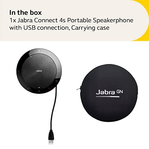 Jabra Connect 4s Portable Speakerphone β Portable Speaker with Bluetooth and USB Connection, Amazing Audio for Music and Crystal-Clear Calls, Perfect for Flexible Working β No Setup Required