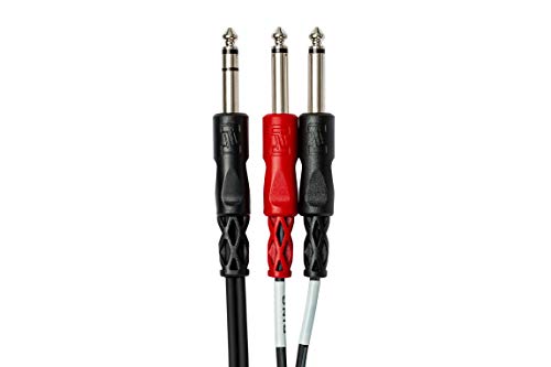 Hosa STP-202 1/4" TRS to Dual 1/4" TS Insert Cable, 2 Meters