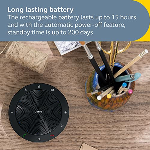 Jabra Connect 4s Portable Speakerphone β Portable Speaker with Bluetooth and USB Connection, Amazing Audio for Music and Crystal-Clear Calls, Perfect for Flexible Working β No Setup Required