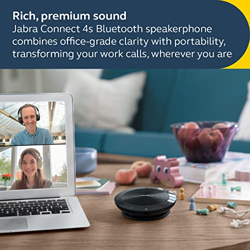 Jabra Connect 4s Portable Speakerphone β Portable Speaker with Bluetooth and USB Connection, Amazing Audio for Music and Crystal-Clear Calls, Perfect for Flexible Working β No Setup Required
