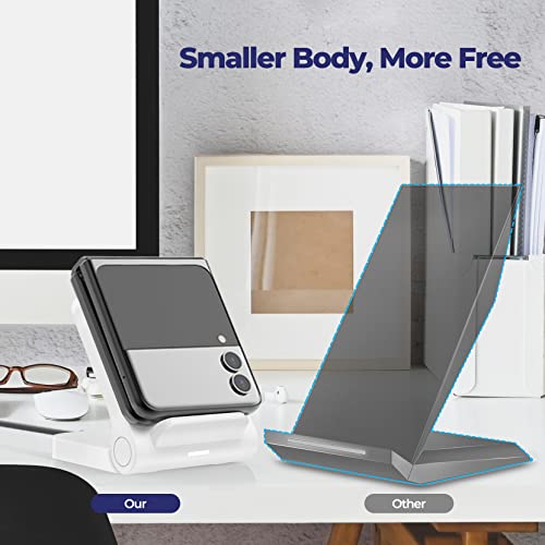 Galaxy Z Flip Wireless Charger Galaxy Z Flip 3 Fast Wireless Charger Stand Compatible with Galaxy Z Flip 4/Z Flip 3/Z Flip, Space Saving, Easy to Carry,White