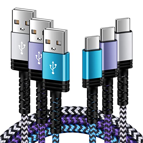 Type C Charger Fast Charging Cable 3/6/10Ft 3A USB-A to USB C Charger Braided Cord for Samsung Galaxy S23 Ultra S23+ S22 S21 S20 S10 S9 Plus Note 20,A54,A34,A14 5G,A13,A04S,A03S,A53,Pixel 7 6 Pro 5 6a