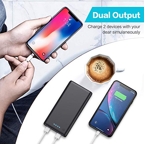 Portable Charger 26800mAh【2022 Upgrade High Capacity】Power Bank Ultra Compact External Battery Pack Backup with 4 LED Lights,Dual USB High-Speed Charging Compatible with iPhone 13 Samsung Android etc