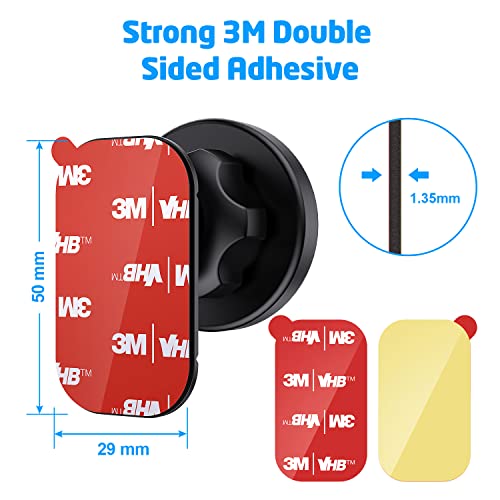 WixGear 3M [6 Pack] Sticky Adhesive Pads Replacement Mounting Tape, Dashboard Sticker Pads for Magnetic Phone Car Mount, Double Sided 3M Adhesive Pads, 6 3M with 2 Dry Wipes for Magnetic Car Mounts