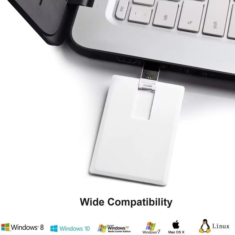 Custom Logo USB Flash Drive in Credit Card Shape, Personalised Memory Stick in Bulk for Promotion(25pcs, 8GB)
