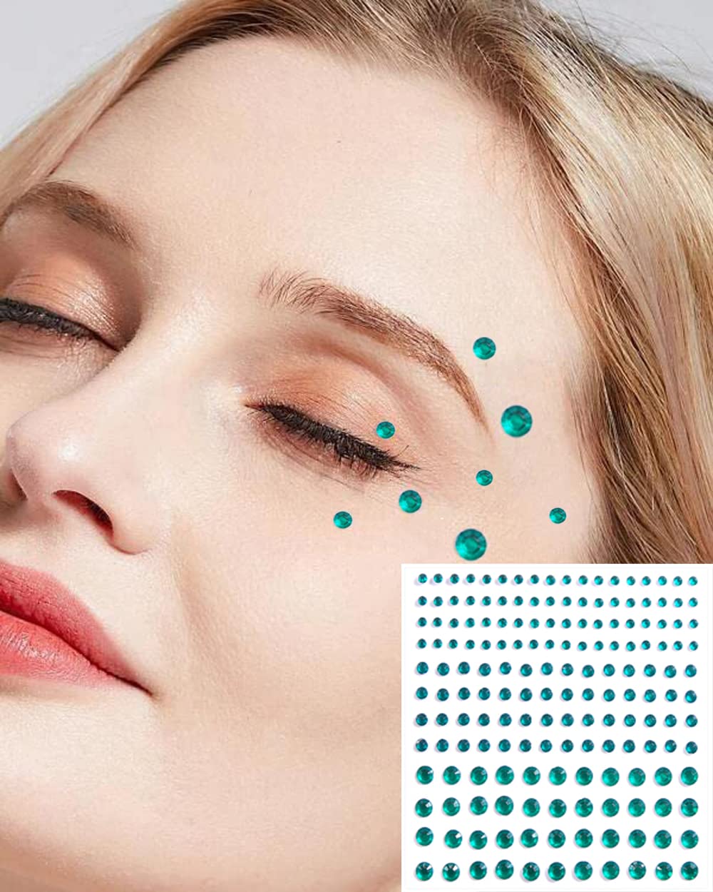 3440 pcs Rainbow Rhinestones Stickers Self Adhesive Bling Gems Jewels Stickers,Face Gem Stick on Rhinestone Strips for Nail Body DIY Craft (3 Size)