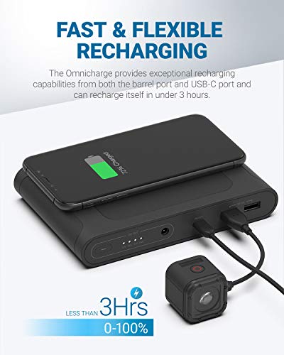 Omni Mobile 25600mah DC/USB-C PD/USB-A/Wireless Power Bank | Battery Backup for Laptops:MacBook/iPad/Dell XPS/Surface | Smart Devices:Nintendo Switch/GoPro | Resmed CPAP | Smartphones:iPhone/Samsung